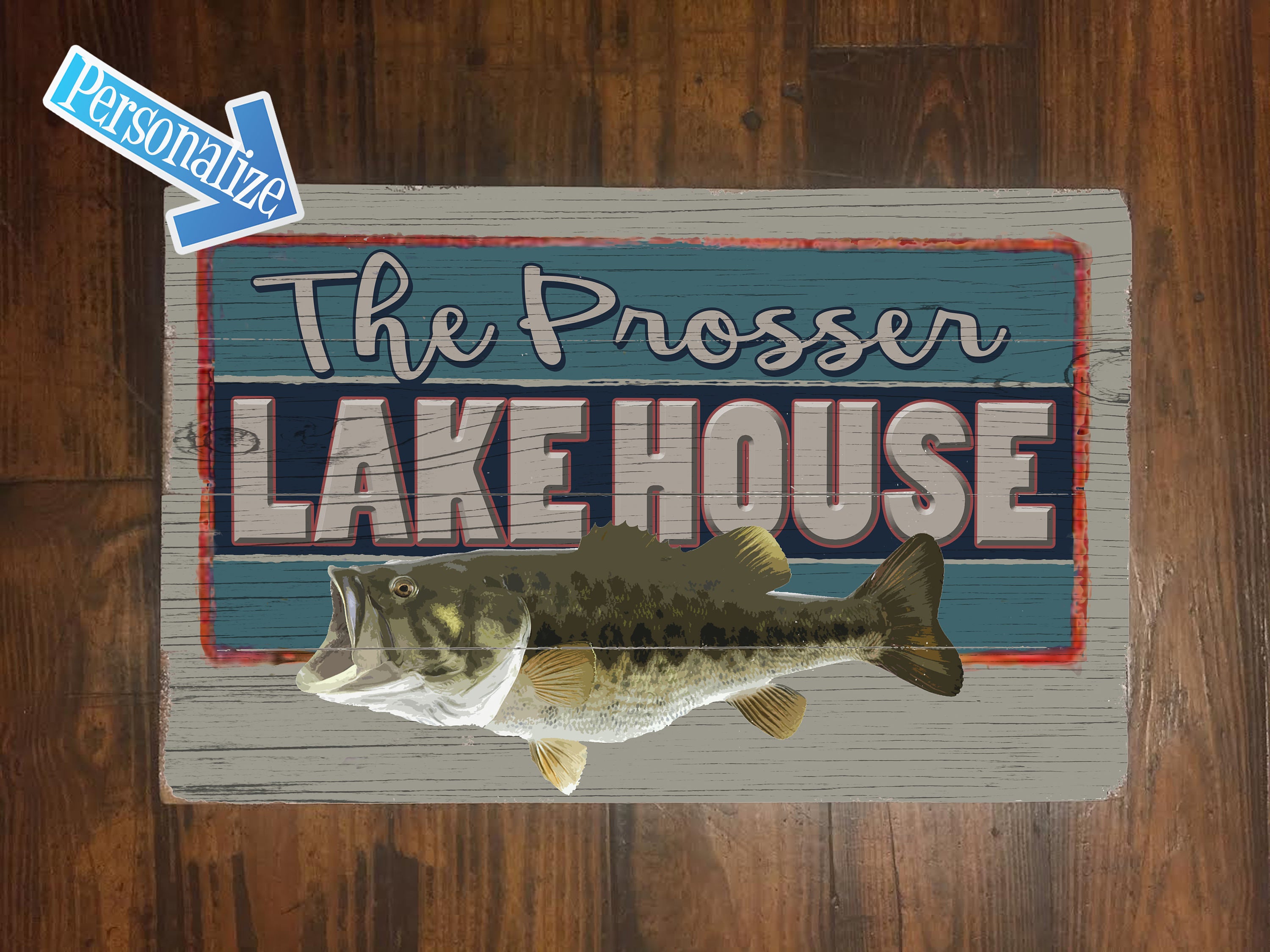 Lake House Sign Fishing Sign - with FREE Personalization. – Tin Sign Shop