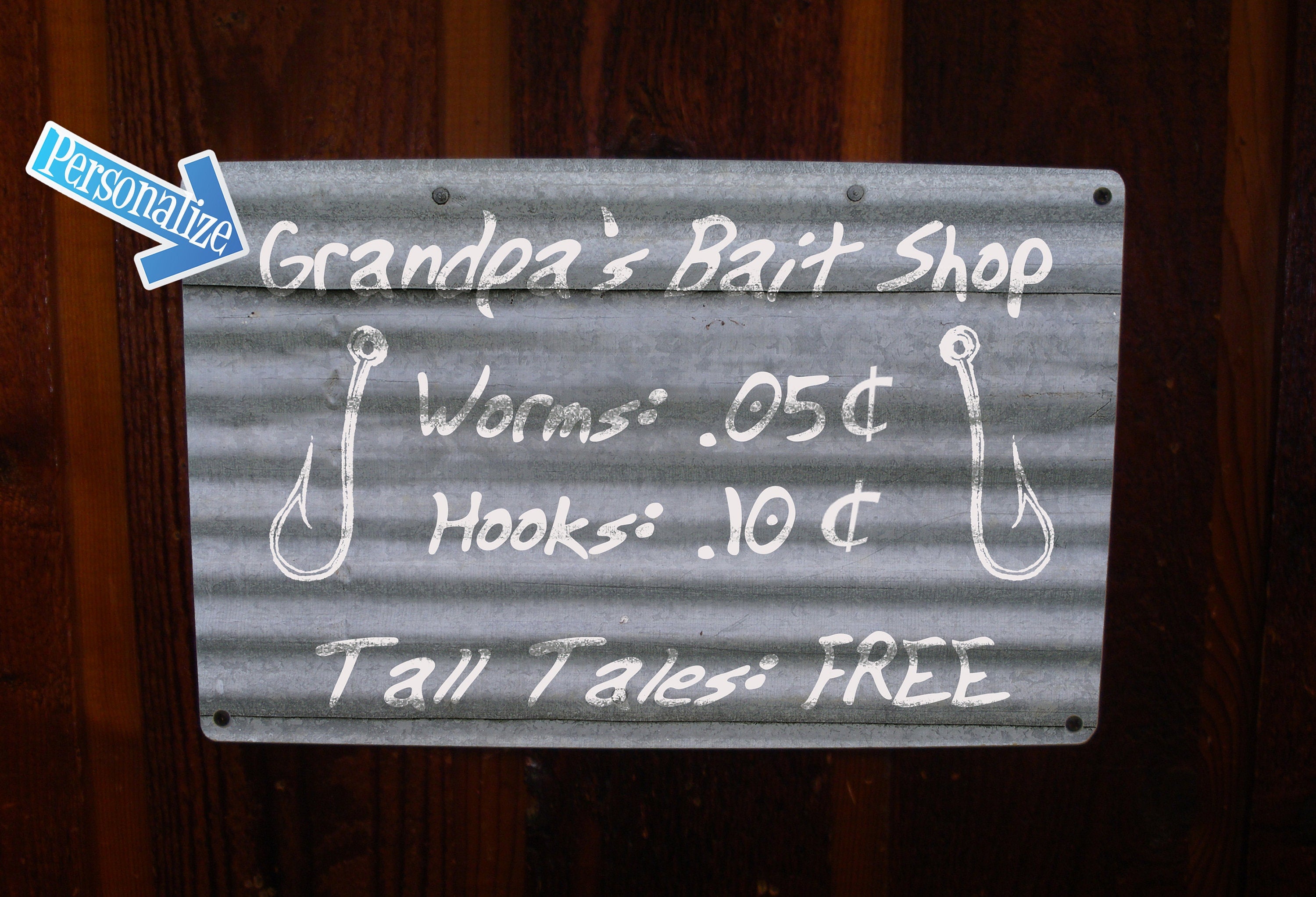 Personalized Bait Shop Sign – Tin Sign Shop