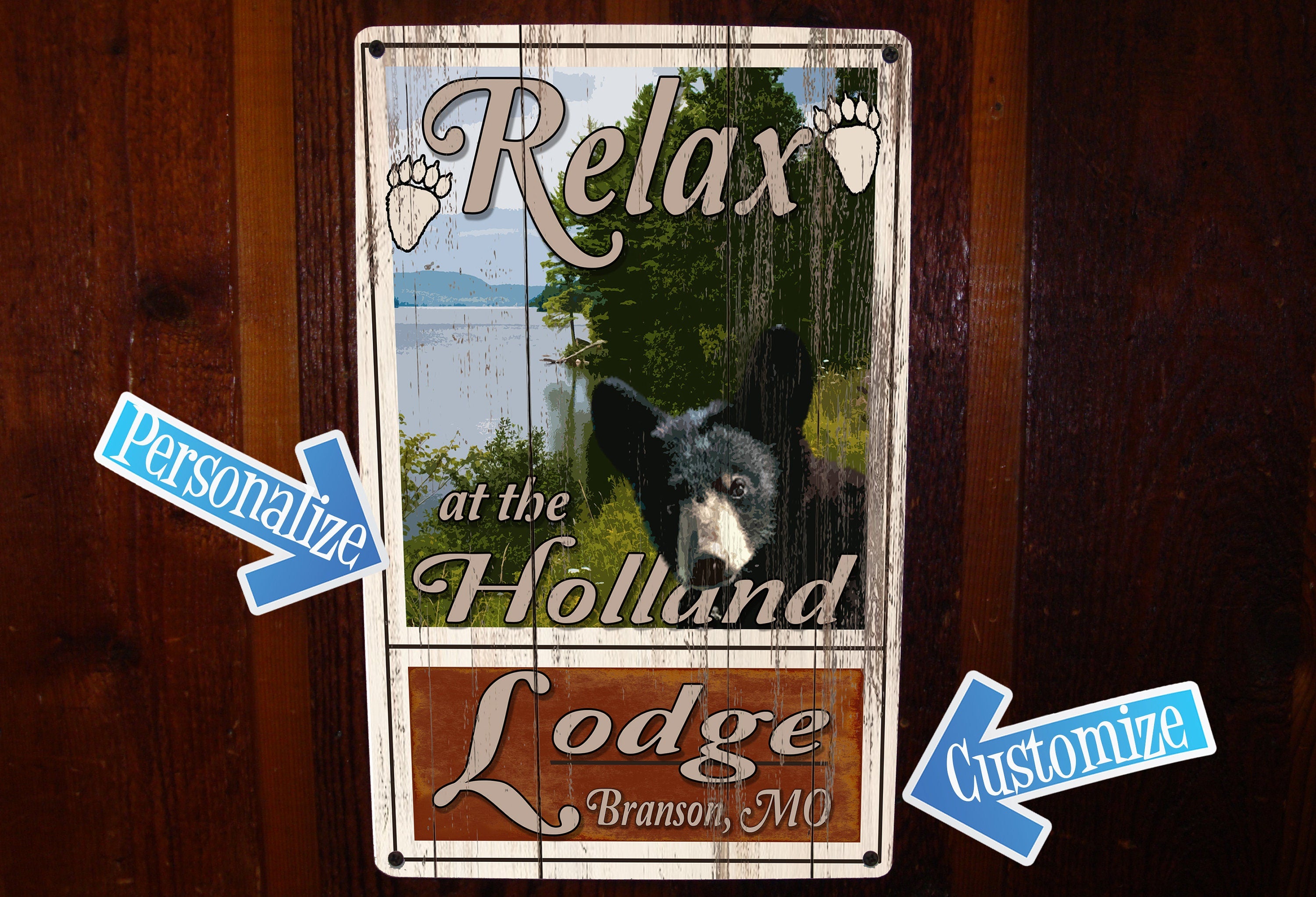 Custom Bear Sign - Lodge/Cabin Decor – Tin Sign Shop
