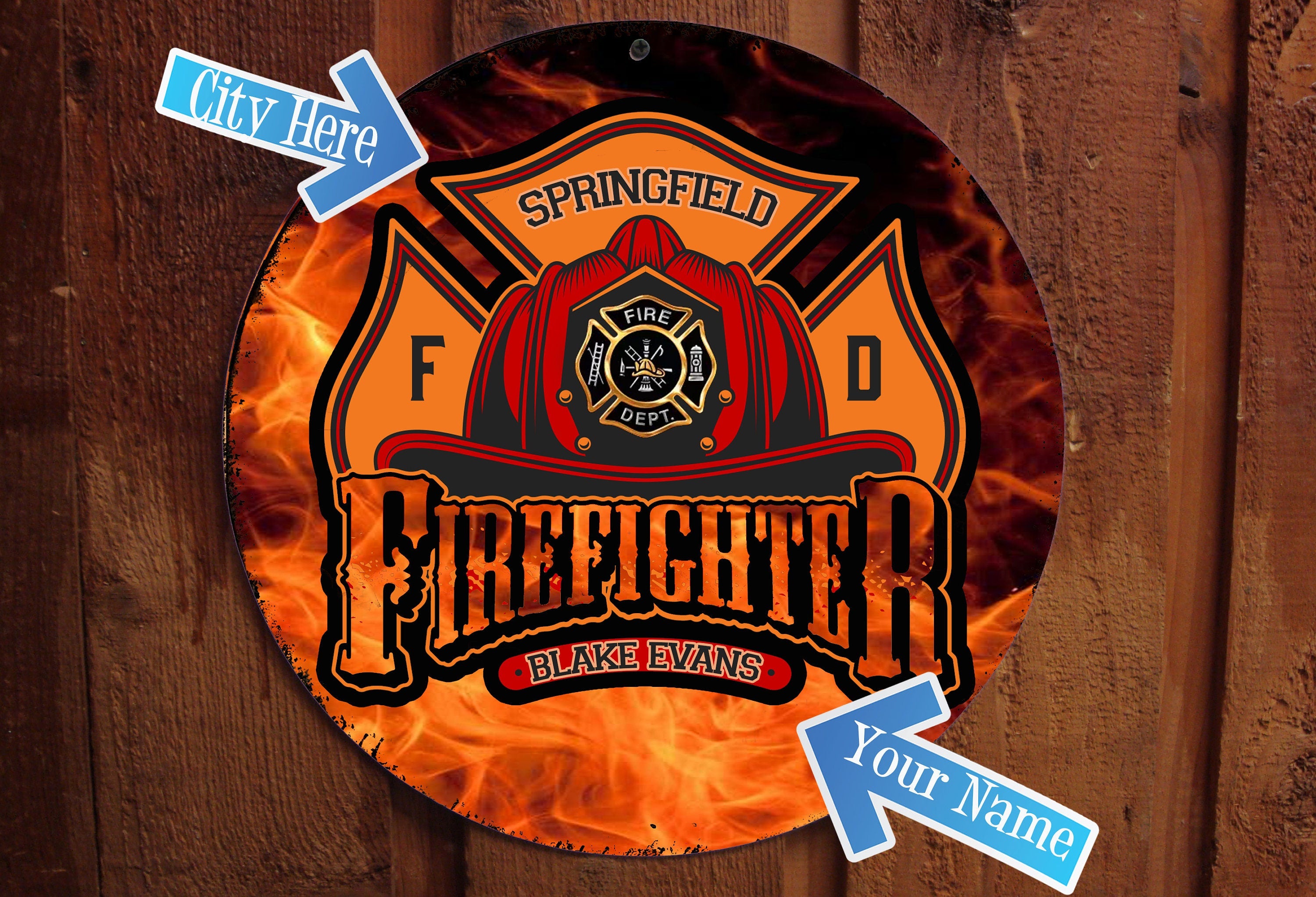Firefighter Sign - Free Personalization - Your Emblem!! – Tin Sign Shop