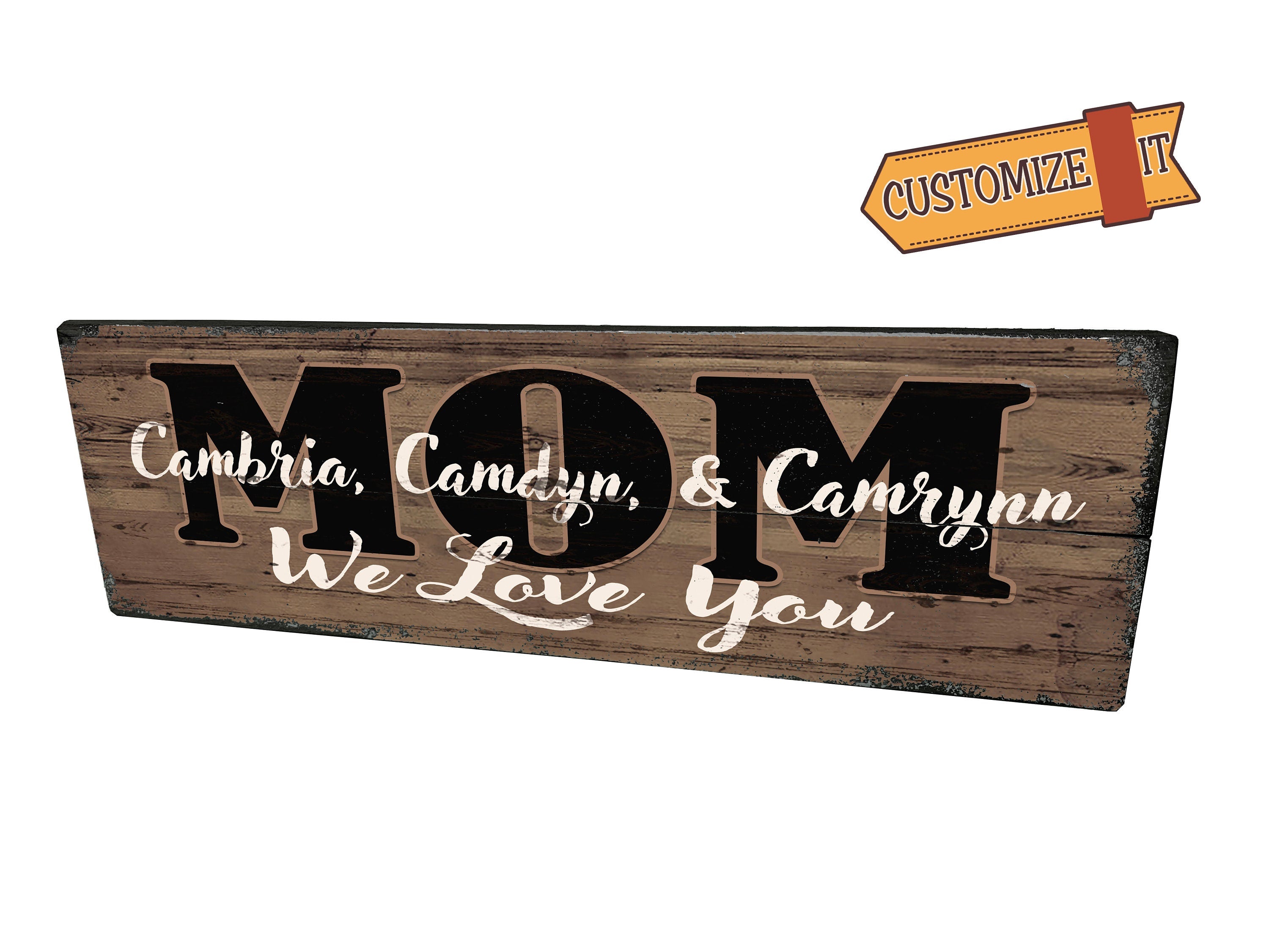 Personalized MOM Sign...with Kid's Names – Tin Sign Shop