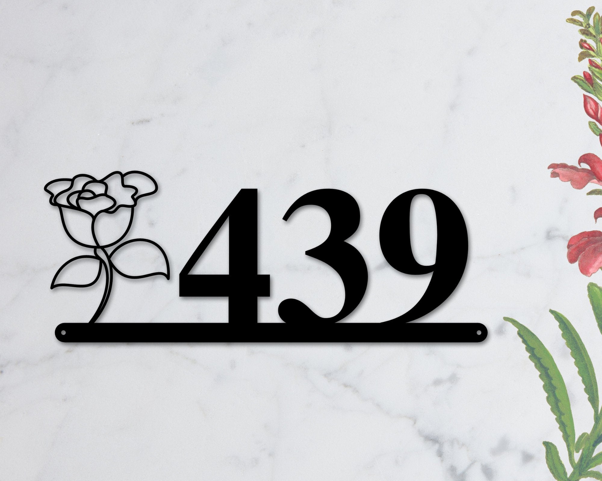 Carnation Sign, Carnation Address Sign, Flower House Numbers, Flower A ...
