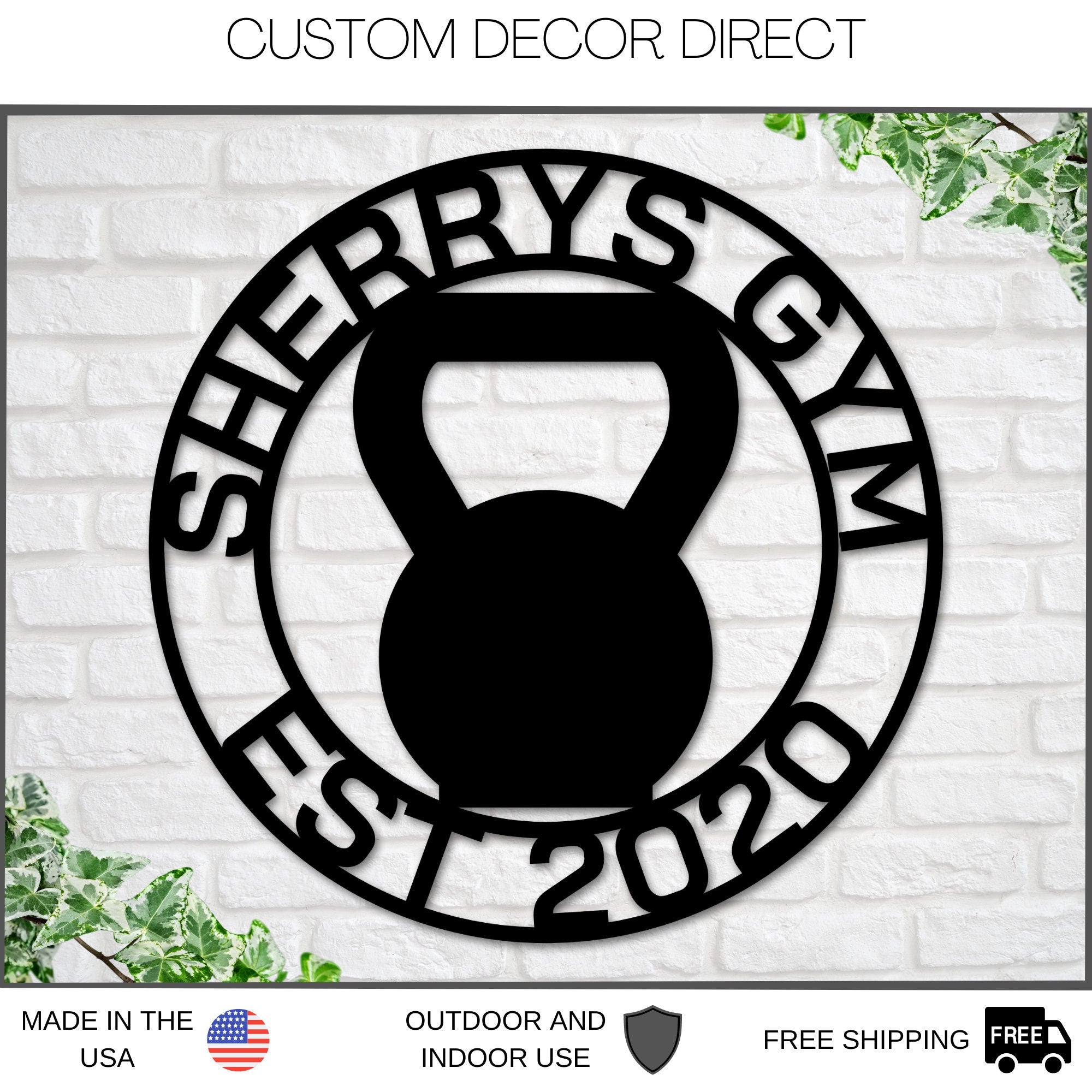 Personalized Gym Sign, Custom Weight Name Sign, Metal Wall Art, Barbel ...