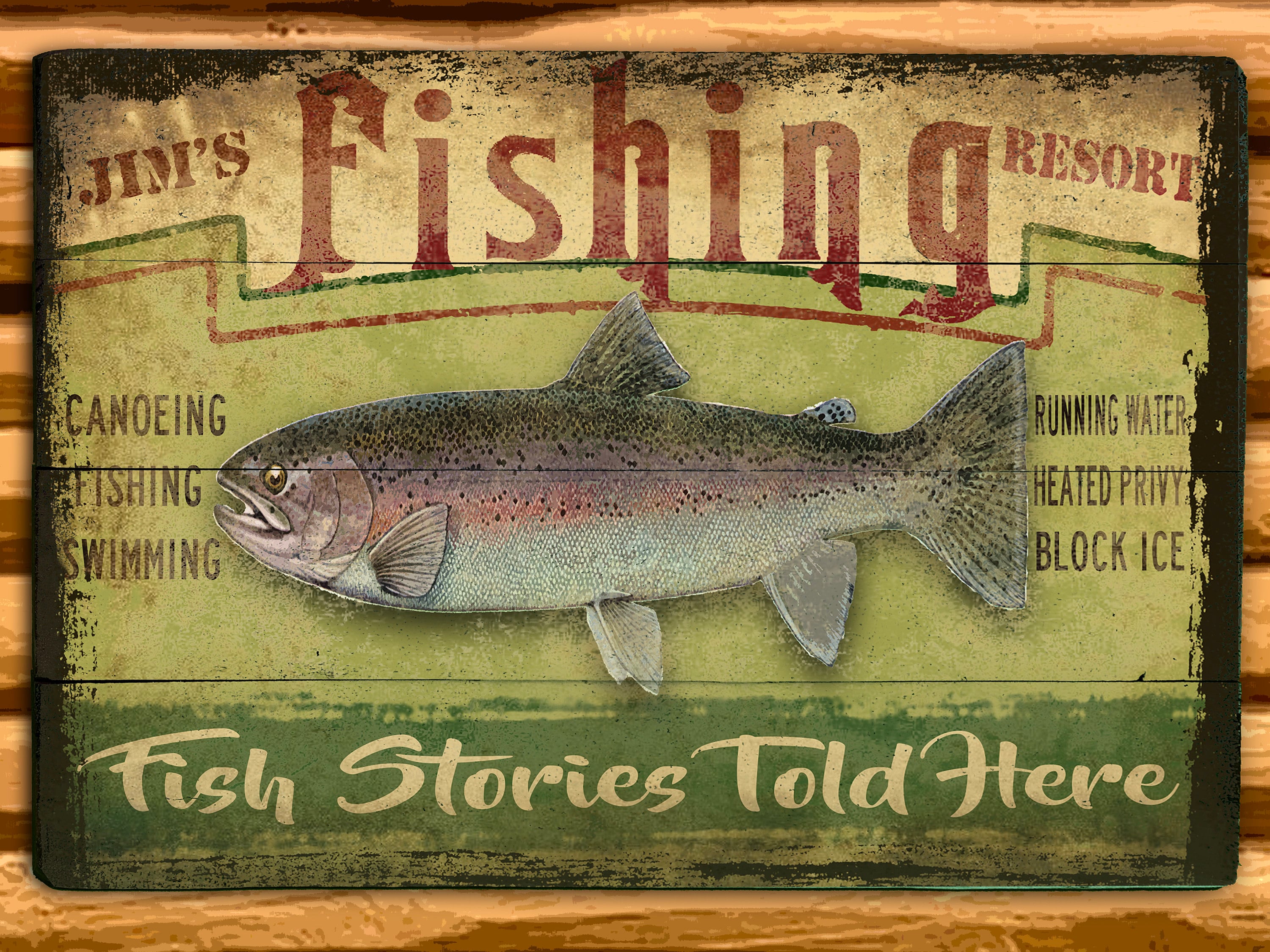 Custom Fishing Resort Sign - for your Lodge or Cabin – Tin Sign Shop