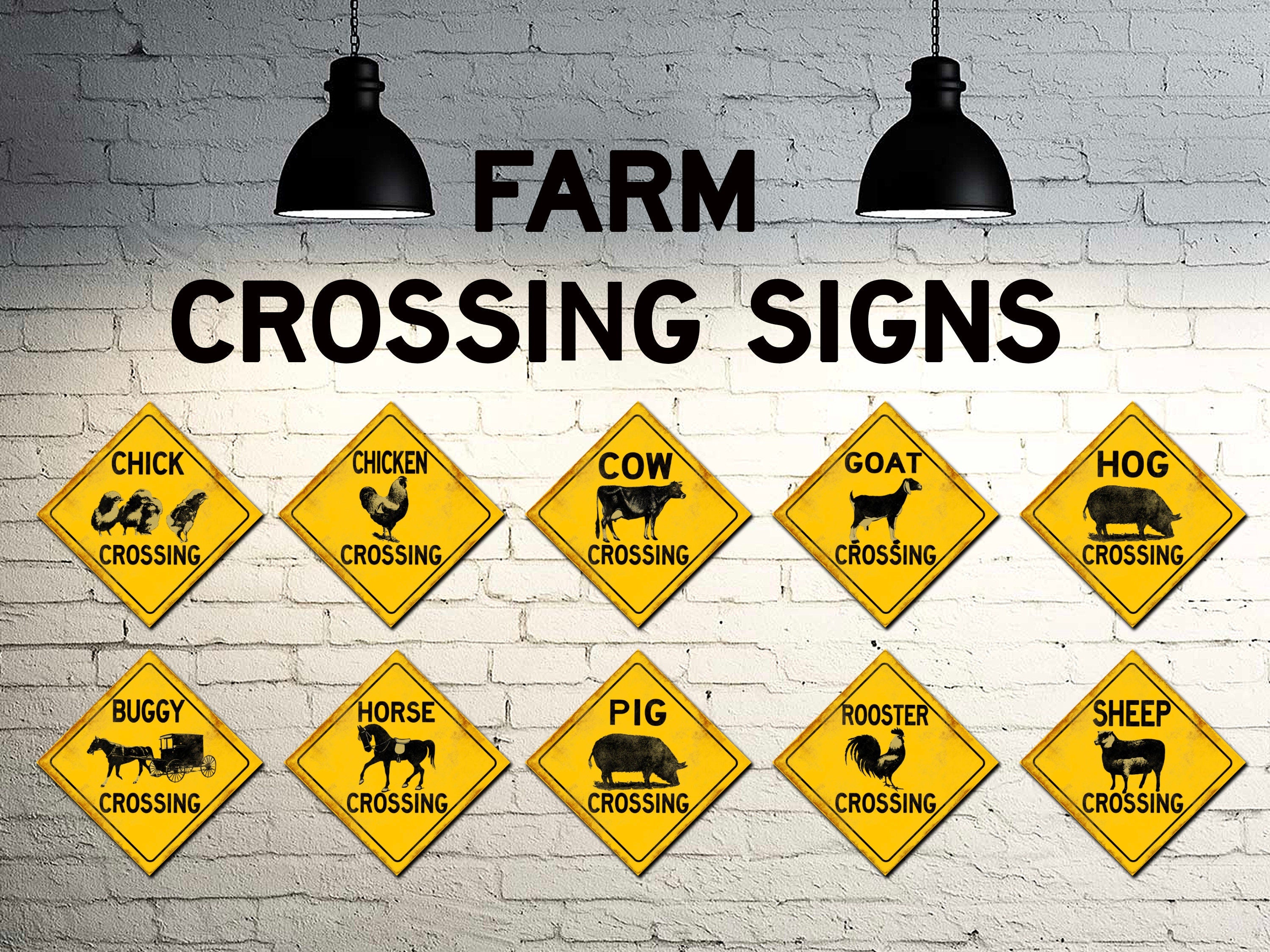 Farm Animals Crossing Sign – Tin Sign Shop