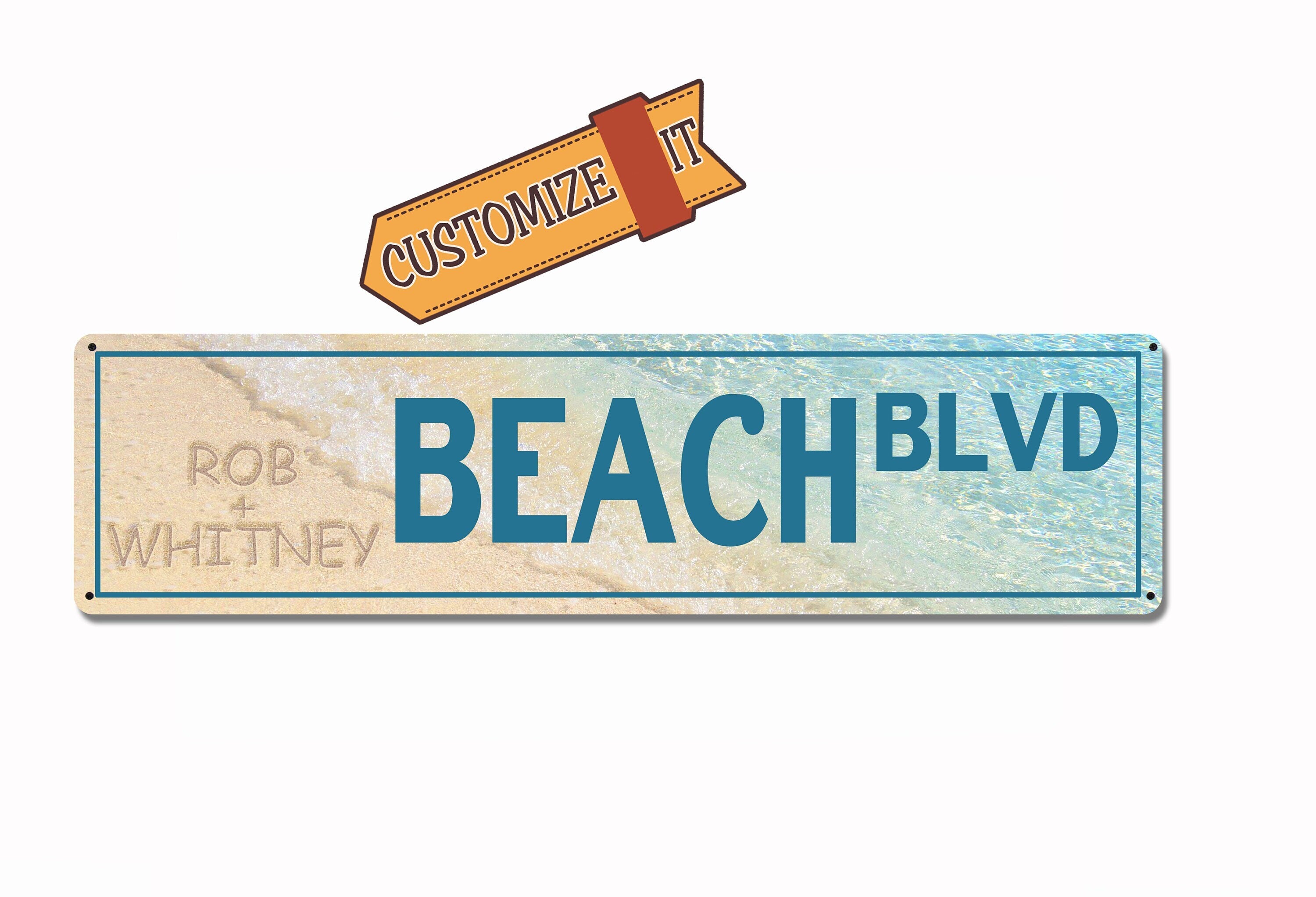 Custom BEACH Street and Road Signs – Tin Sign Shop
