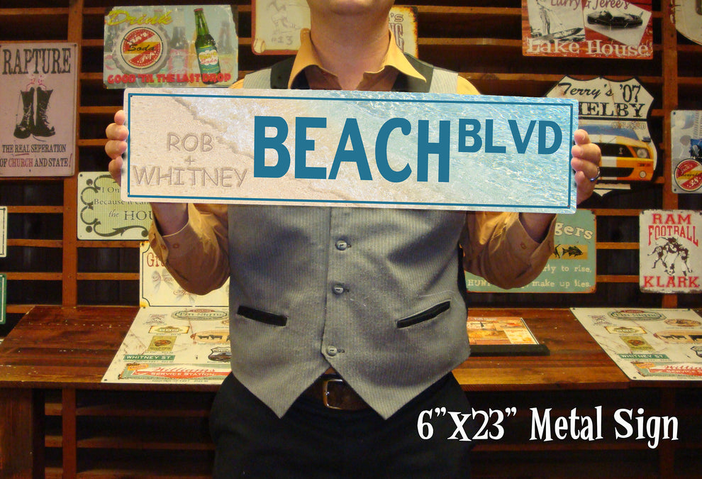 Custom BEACH Street and Road Signs – Tin Sign Shop
