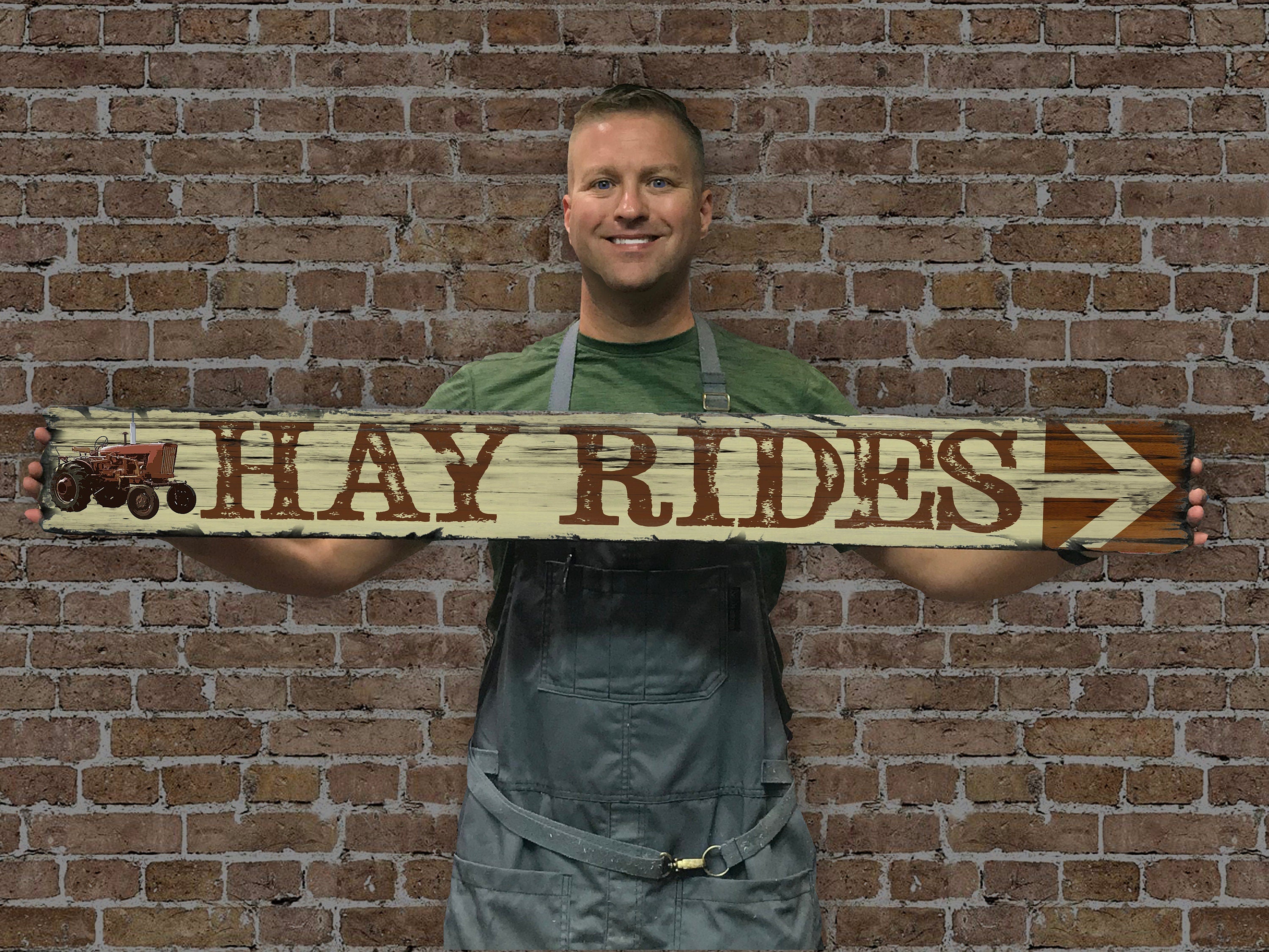 Hay Rides - Handcrafted Wooden Sign. – Tin Sign Shop