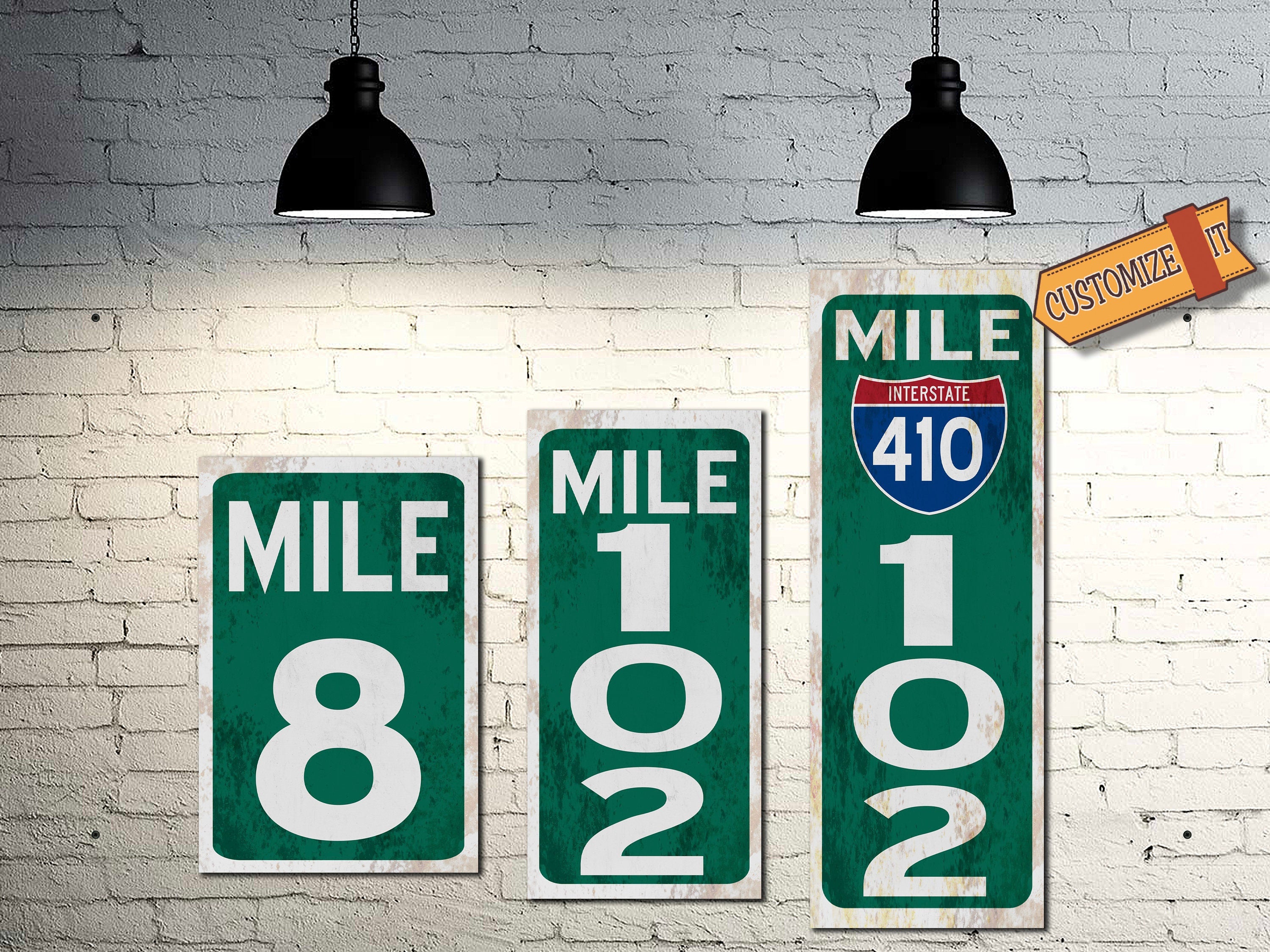 Highway Marker Signs - Mile Marker Metal Signs - Custom Made – Tin Sign ...