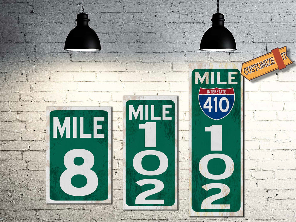 Highway Marker Signs - Mile Marker Metal Signs - Custom Made – Tin Sign ...