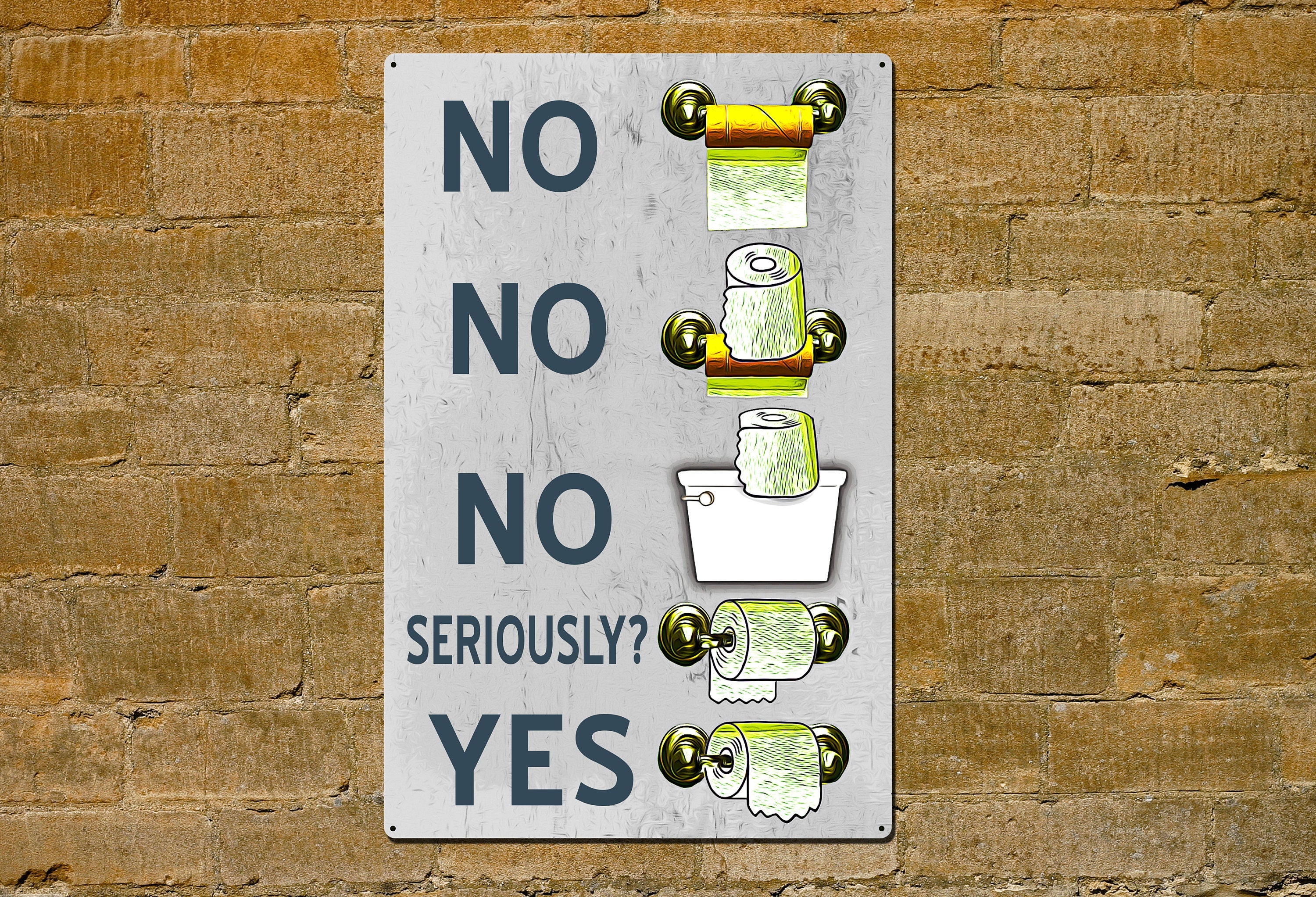 Funny Bathroom sign for Toilet Paper Etiquette – Tin Sign Shop