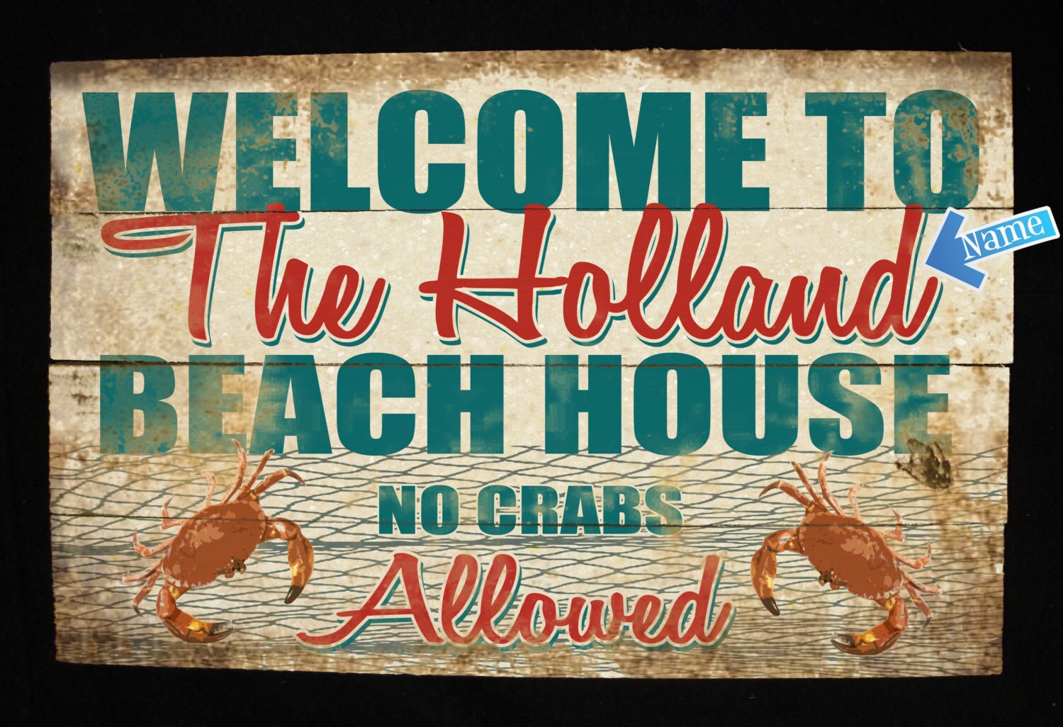Custom Personalized Beach House Sign, Rustic Barn Wood – Tin Sign Shop