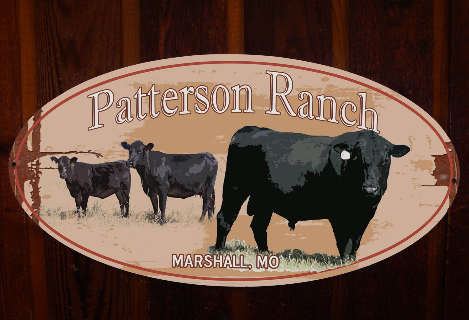 Custom Tin Cattle Farm Country Sign - Large Oval – Tin Sign Shop