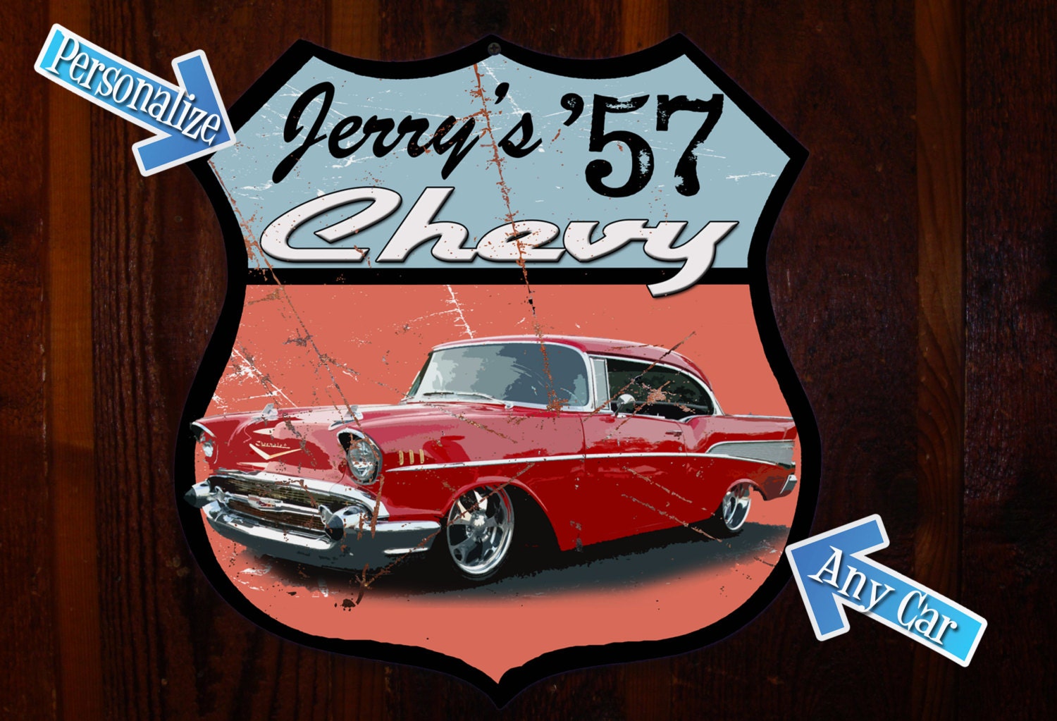 Custom Tin Sign - Featuring YOUR Car! Route 66 Tin Sign – Tin Sign Shop